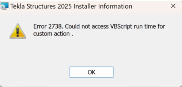 Resolving installation "Error 2738. Could not access VBScript run time for custom action ...